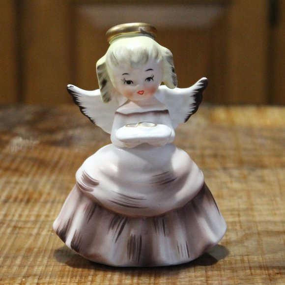 Inarco | Other | Vintage Inarco Angel Figurineholding Pillow With Rings ...
